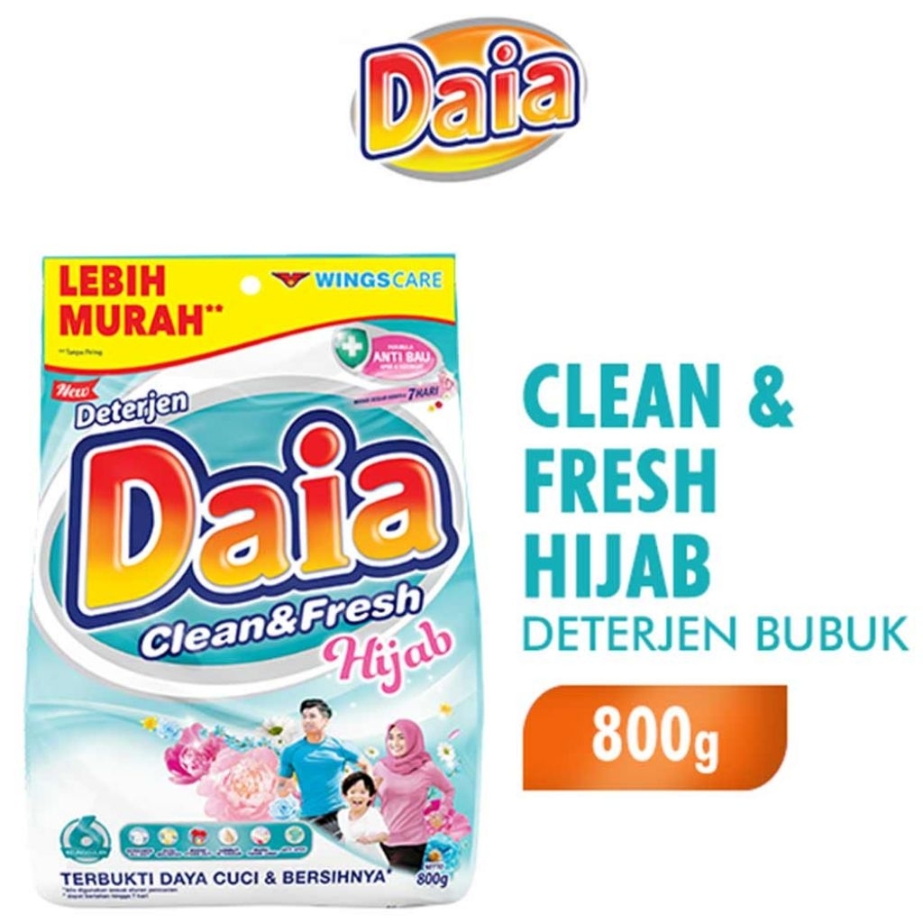 Jual Daia Detergent Bubuk Hijab Clean & Fresh 800g | Shopee Indonesia