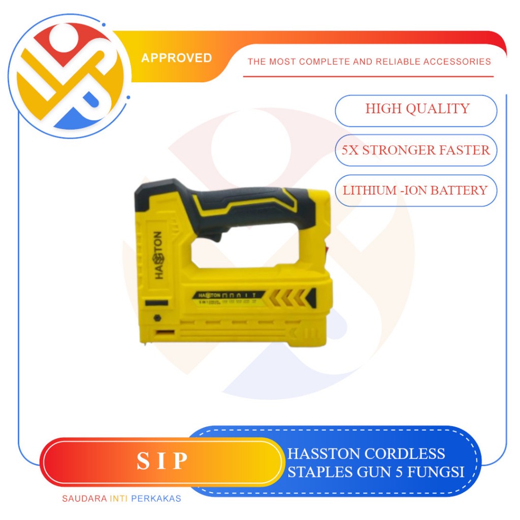 Jual HASSTON Mesin Staples Cordless 5 Fungsi / Cordless Staples Gun / Stapler Gun (4090-006 ...