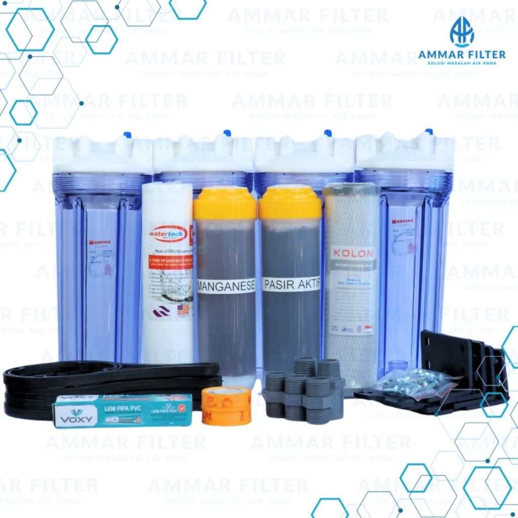 Jual Paket Filter Air Bau dan Mengandung Besi Tinggi 4 Tahap Nanotec ...