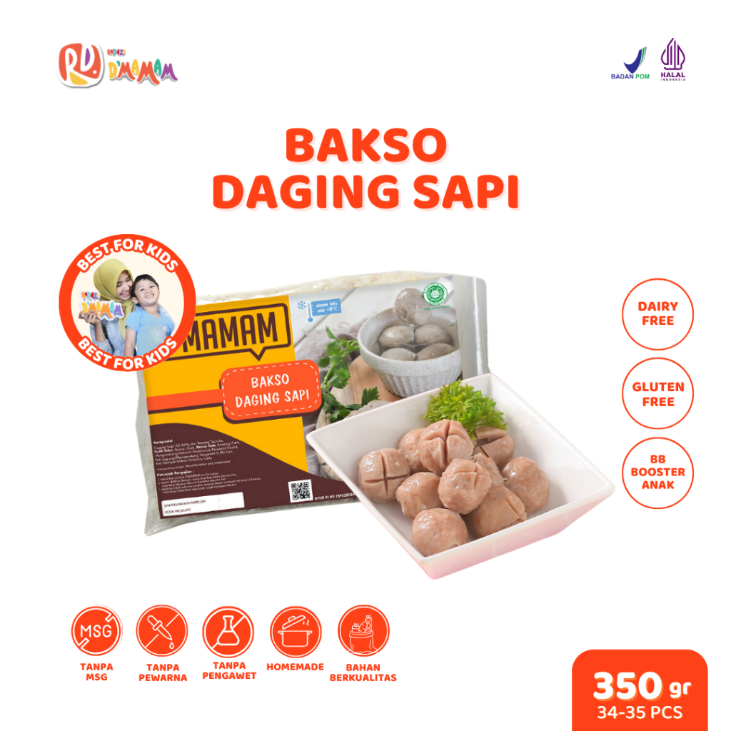 Jual D'MAMAM SBY Bakso Daging Sapi 350g Anak MPASI Homemade Frozen BPOM ...