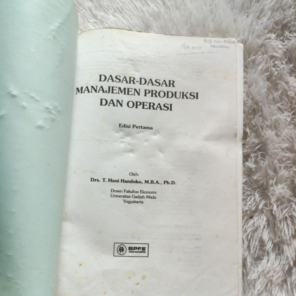 Jual DASAR-DASAR MANAJEMEN PRODUKSI DAN OPERASI - DRS T HANI HANDOKO ...