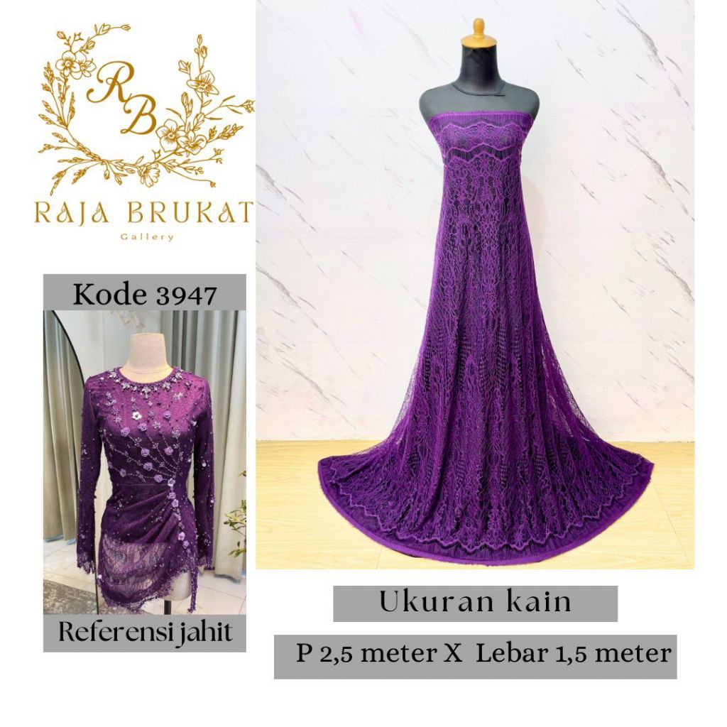 Jual Kain Panel Brukat Semi Prancis Chantily 3947 - Grade B - Panjang 2 ...