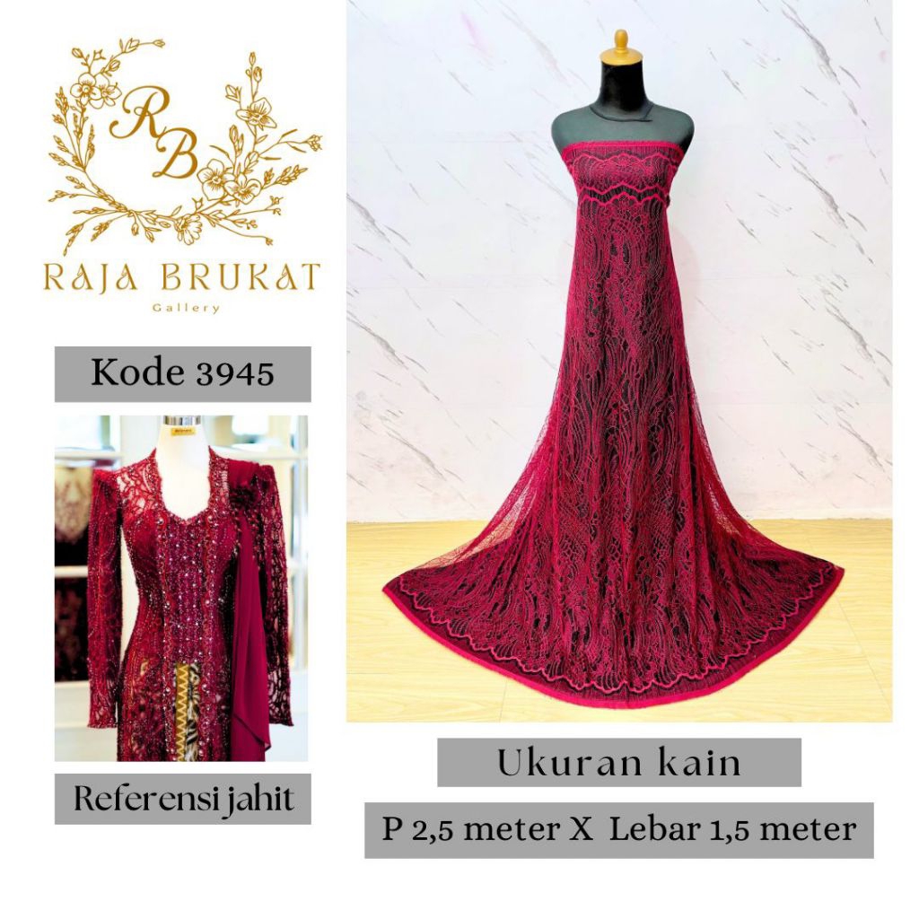 Jual Kain Panel Brukat Semi Prancis Chantily 3945 - Grade B - Panjang 2 ...