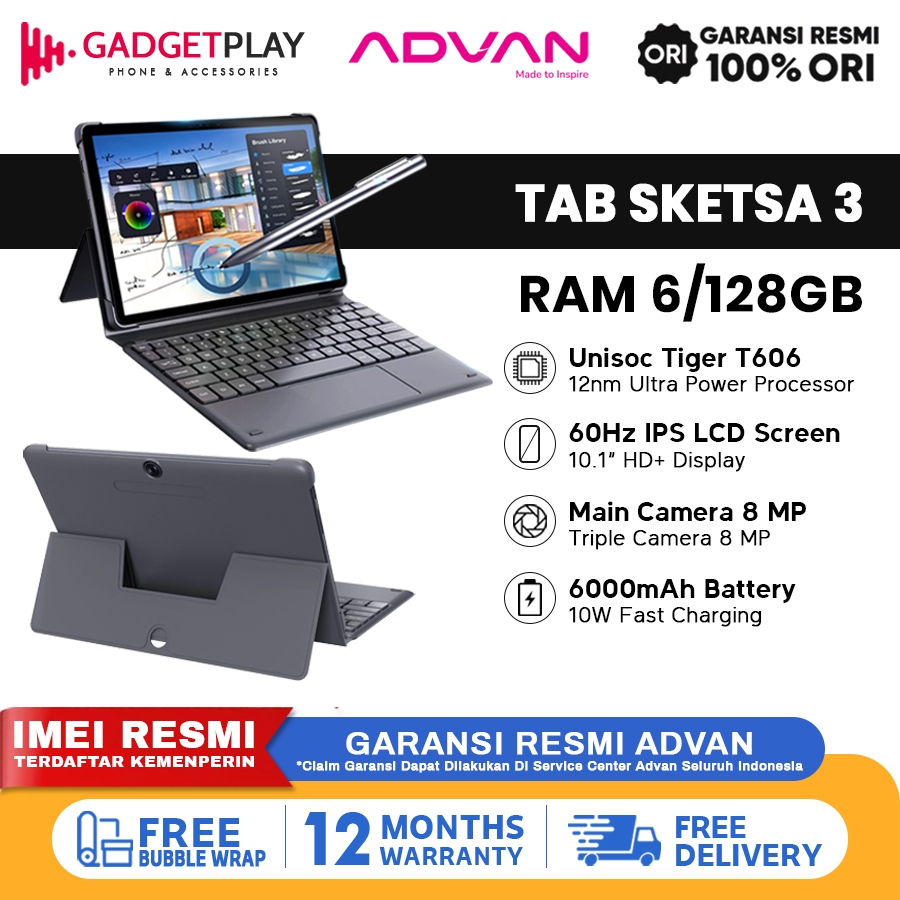 Jual Advan Tab Sketsa 3 10.1 Inch [6GB+128GB] - Garansi Resmi 1 Tahun ...