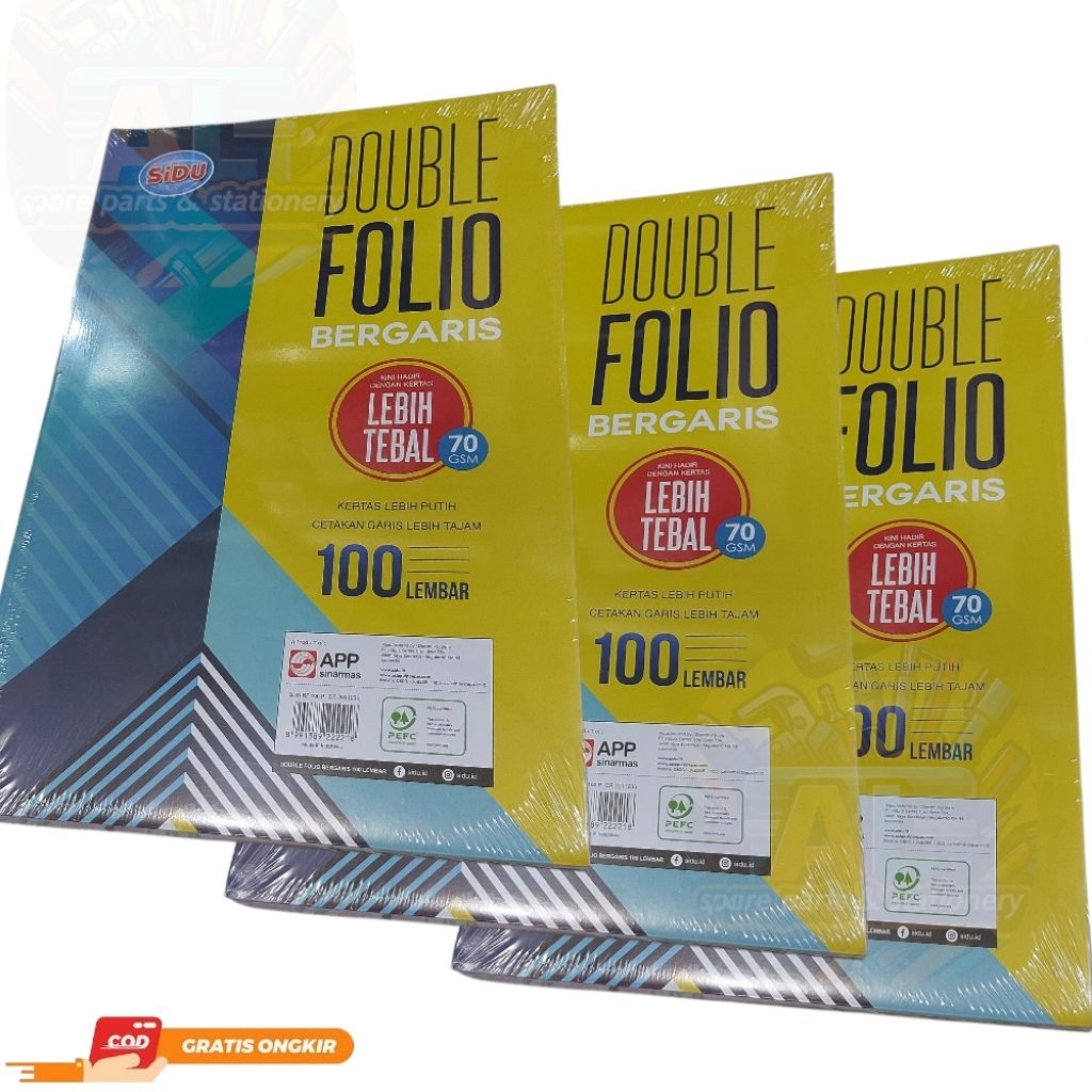 Jual Kertas Double Folio Bergaris Sinar Dunia Per pack isi( 100 Lembar ...