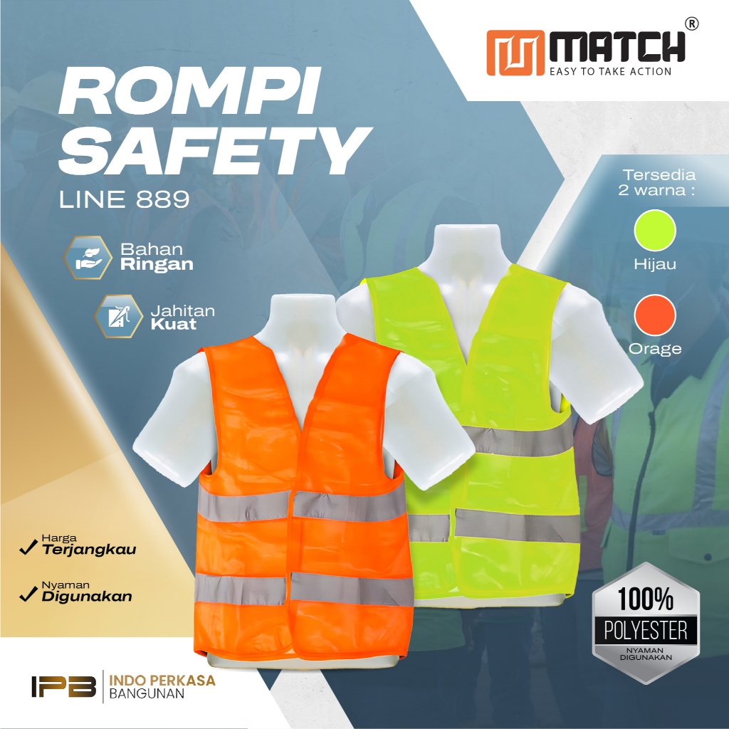 Jual Rompi Safety Proyek Jaring Scotlight Ukuran All Size | Rompi ...