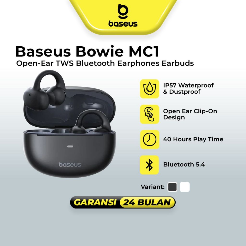 Jual Baseus Bowie MC1 Open-Ear TWS Bluetooth Earphones Earbuds | Shopee Indonesia
