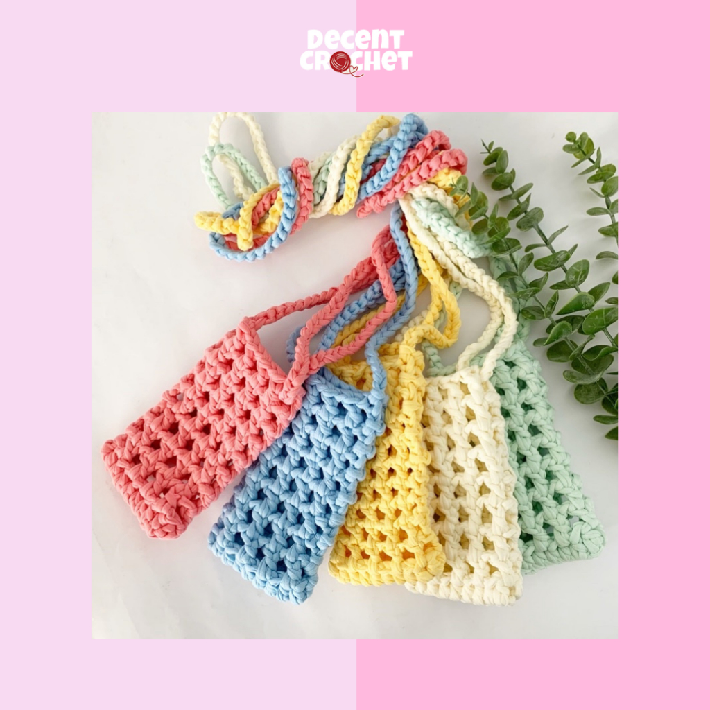 Jual Decent Crochet - Net Phone Sling Bag Handmade Adjustable Strap HP ...