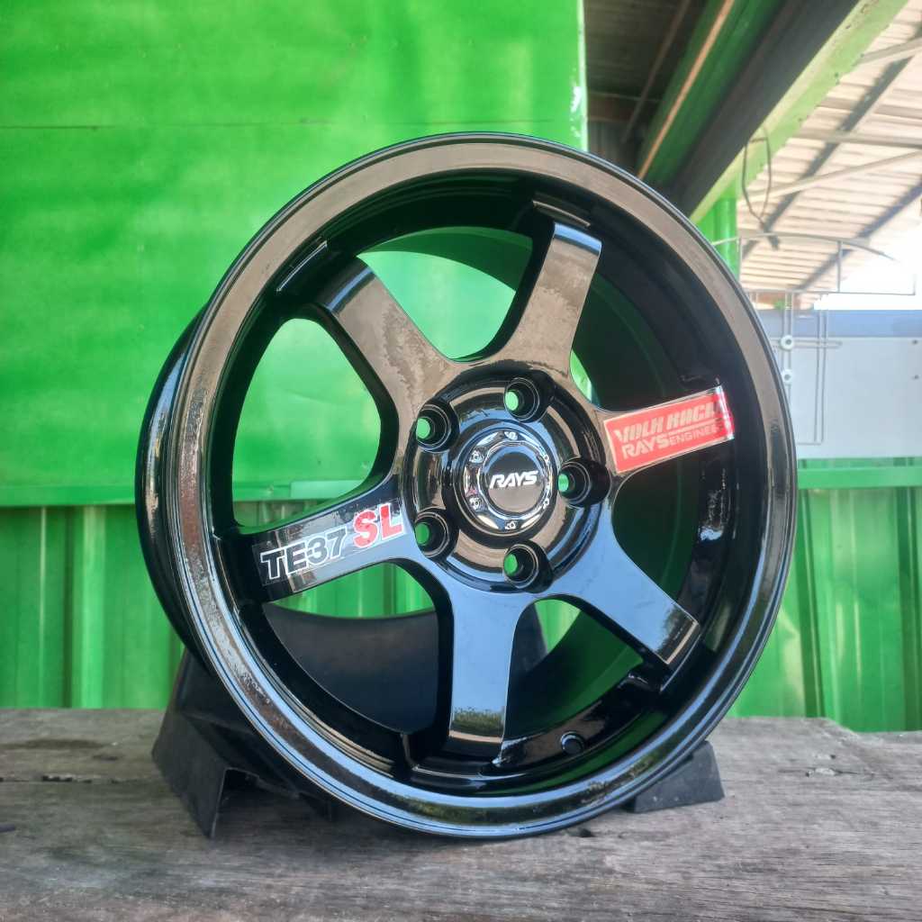 Jual 1 SET VELG TE37 SL BARU R15 hol 5 vcd 114 Lbr 7 ET 35 Wrn hitam ...