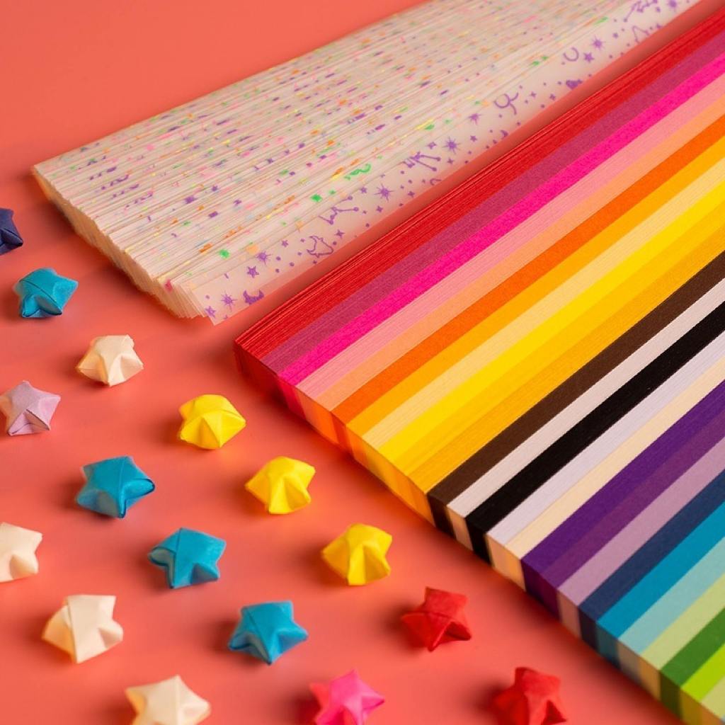 Jual MOONTOY DIY Lucky Star Kertas Gradasi Isi 540Pcs Kertas Origami ...