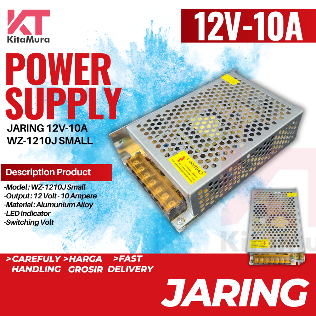 Jual Power Supply Jaring 12 Volt 10 Ampere Murni, PSU DC 12V 10A ...