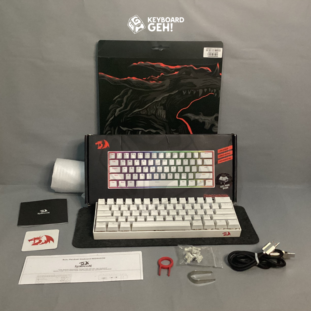Jual Red Dragon K603 60% - RGB Wired - White- Mechanical Keyboard ...