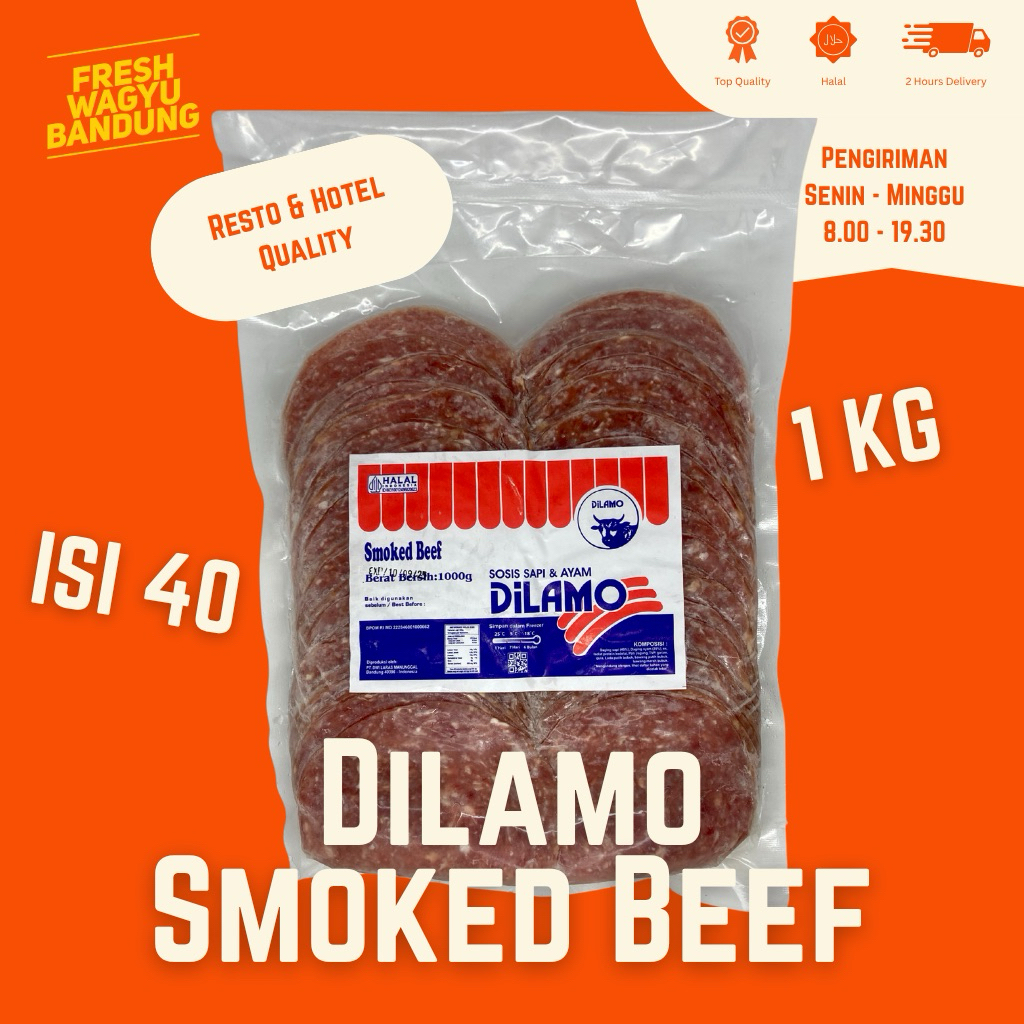 Jual DILAMO SMOKED BEEF DAGING ASAP SAPI SOSIS HALAL PREMIUM 1kg ...