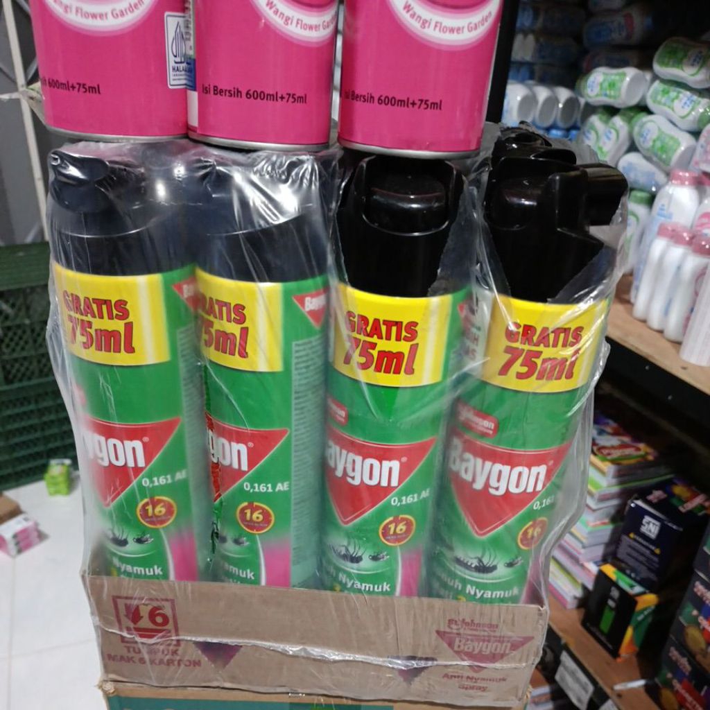 Jual Baygon semprot 600ml+75ml 12 botol | Shopee Indonesia
