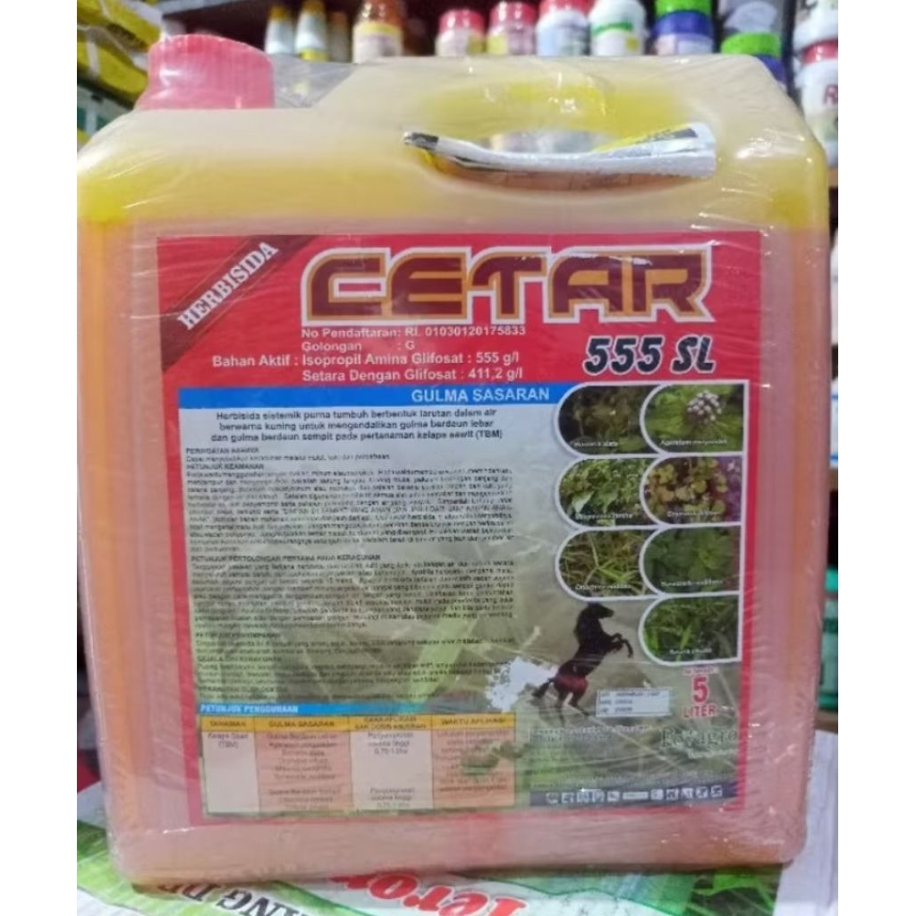 Jual Herbisida CETAR 555 SL kemasan 5 Ltr ( dengan SL tinggi ampuh ...