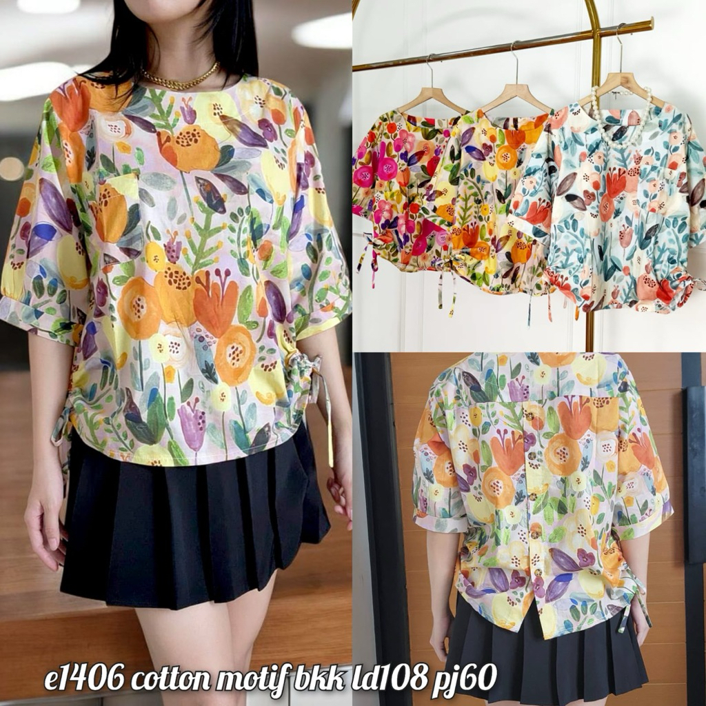 Jual blouse / baju / atasan wanita / cewek LD108 bahan katun pinggang ...