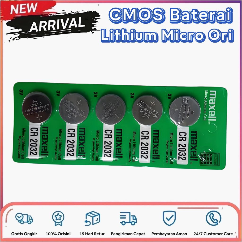 Jual Baterai CMOS 1 Strip Lithium Cell Micro Motherboard Chip Socket ...