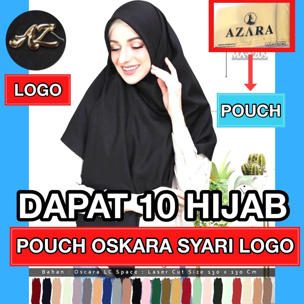 Jual 10 & 5 OSKARA POUCH SYARI POLOS PAKAI LOGO ( SYARI ) ORI AZARA ...