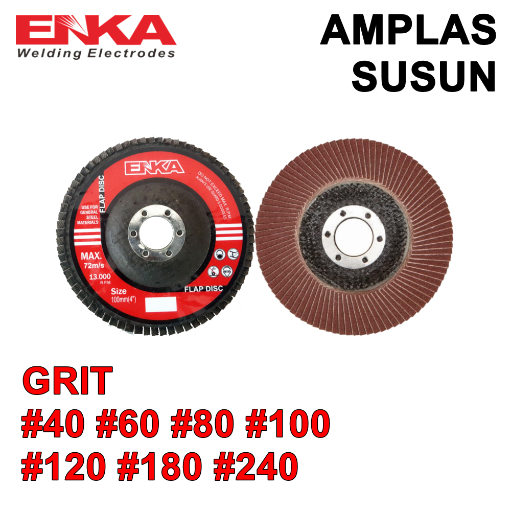 Jual Flap Disc Enka Gerinda Amplas 4 Inch 1 Dus 10 Amplas Susun Grit ...