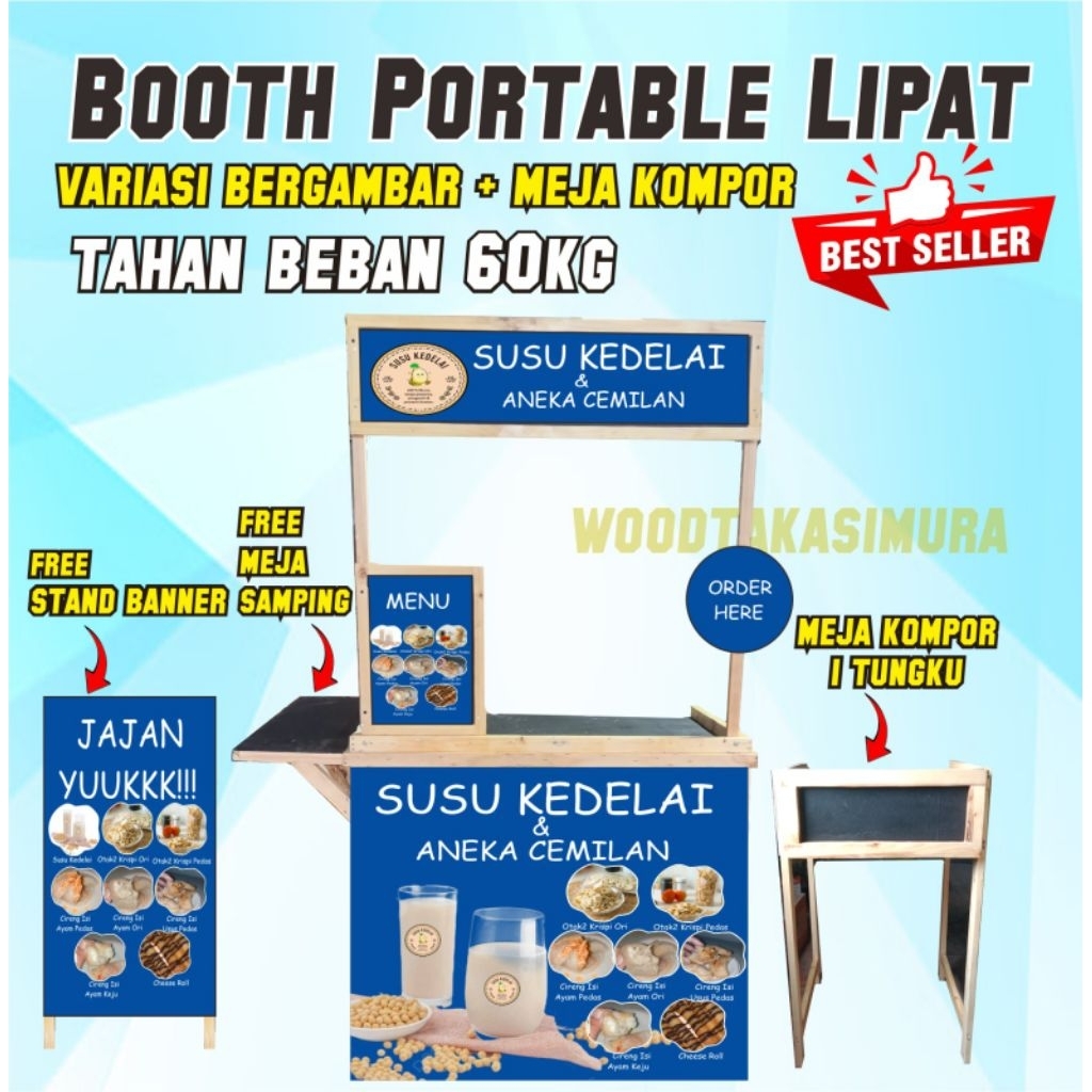 Jual Booth portable/Meja lipat/Gerobak lipat/Meja Portable | Shopee ...