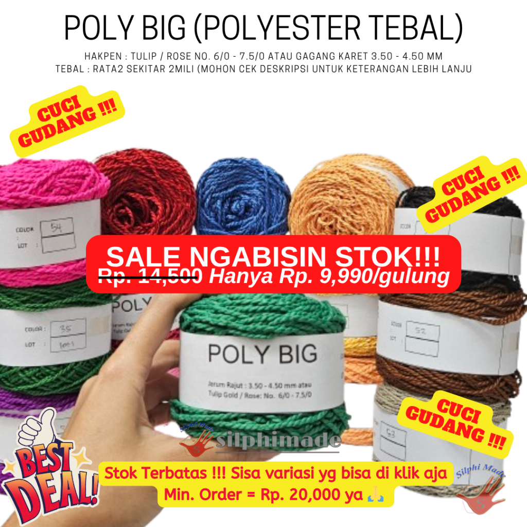 Jual Benang Polyester BIG (Poly Besar / Poly Tebal) / Benang Rajut ...