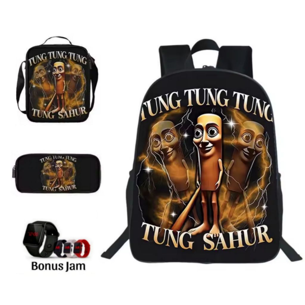 Jual tas Tung Tung Tung sahur viral bonus jam led | Shopee Indonesia