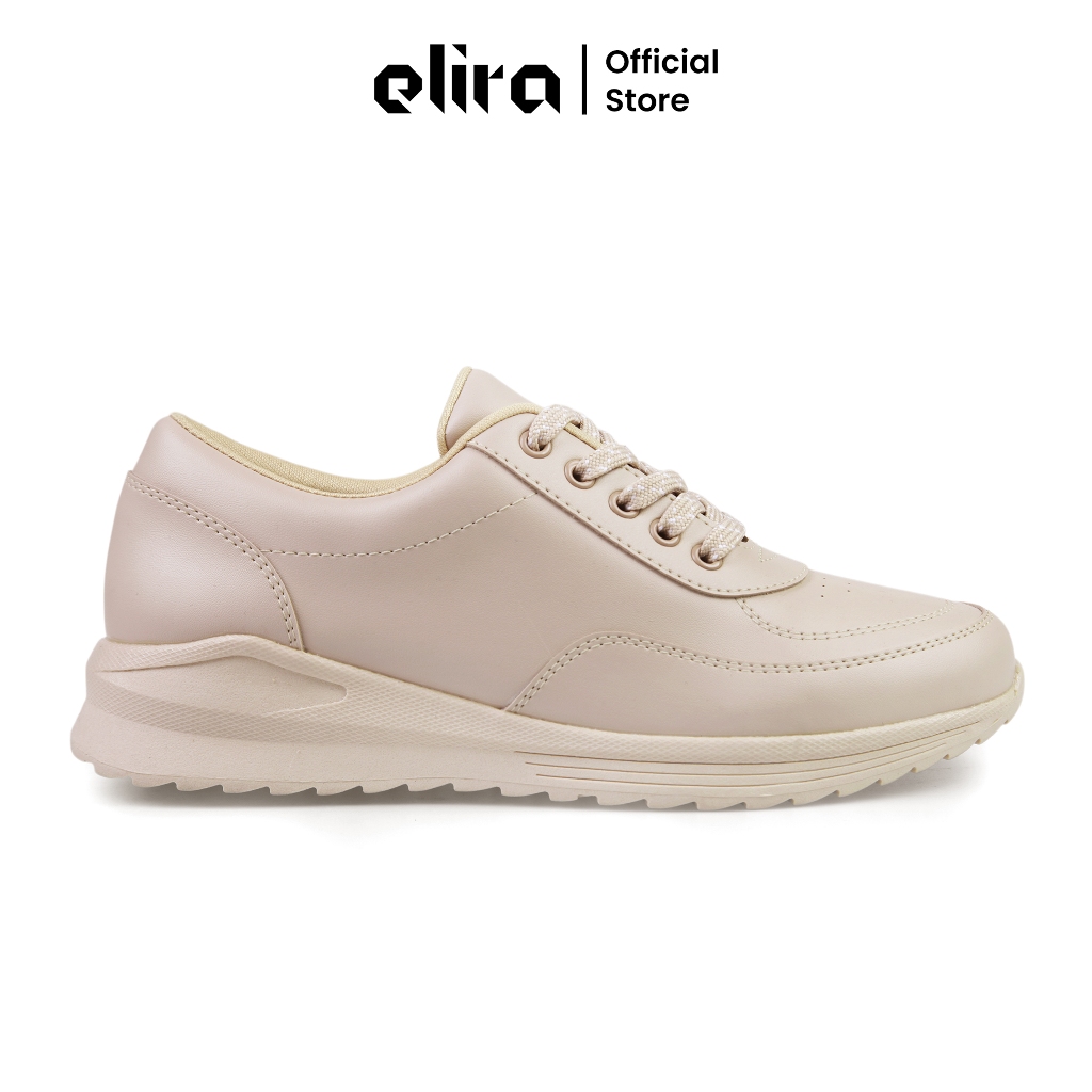 Jual ELIRA Sepatu Sneakers Kasual Wanita MARTA Cream White Black Casual ...