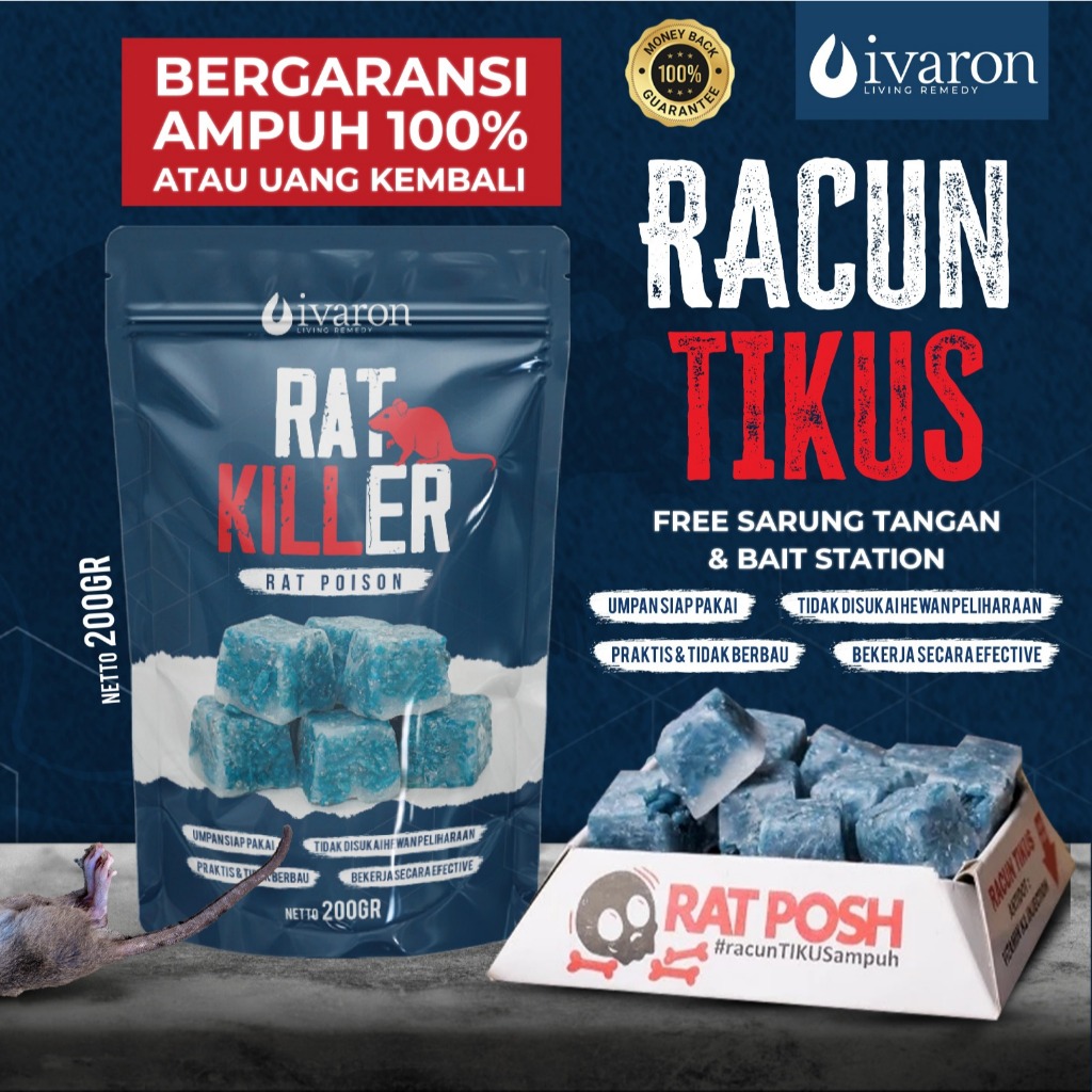 Jual IVARON Racun Tikus Obat Pembasmi Rat Killer Mati Ditempat Umpan ...
