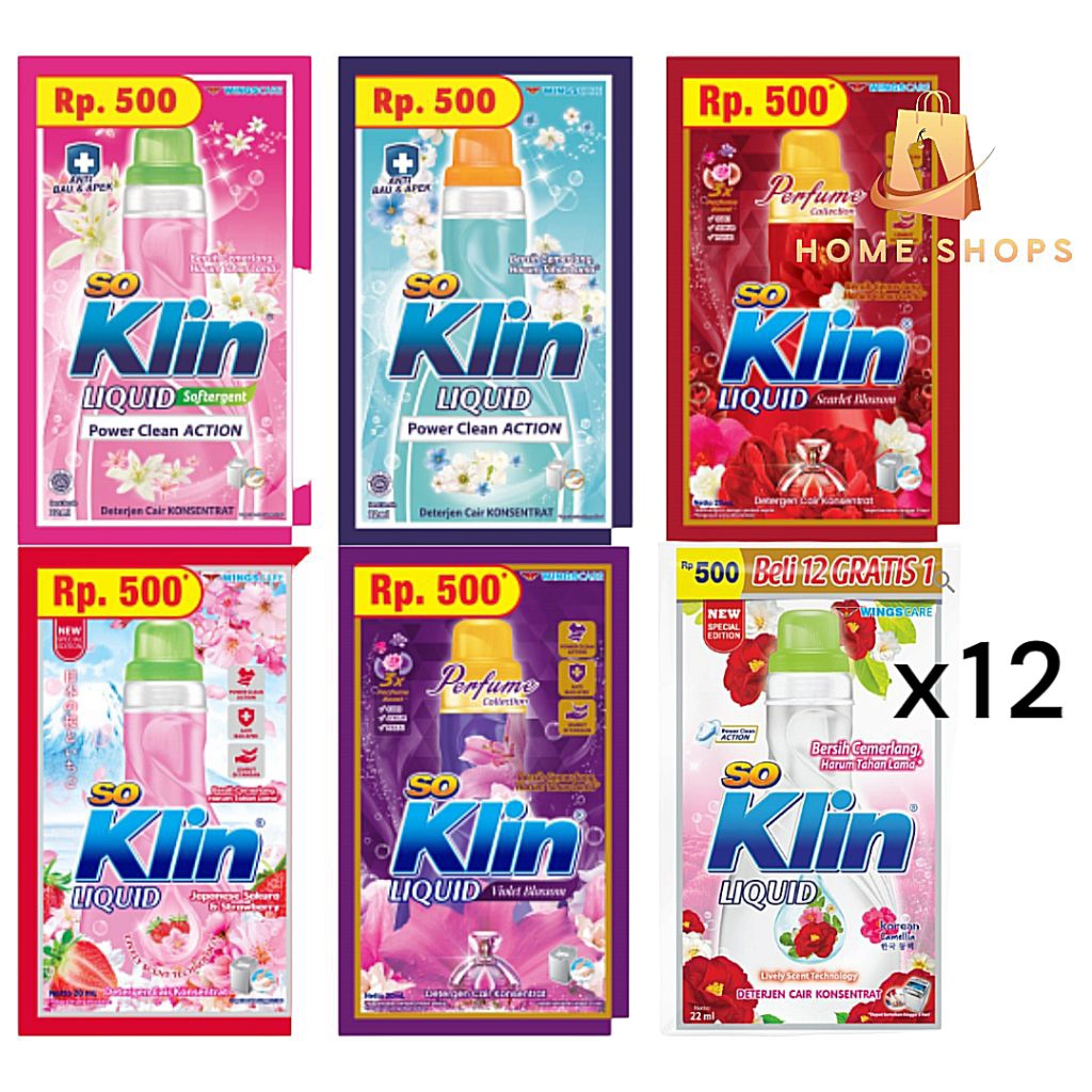 Jual Soklin Liquid detergent isi 12 sachet | Shopee Indonesia