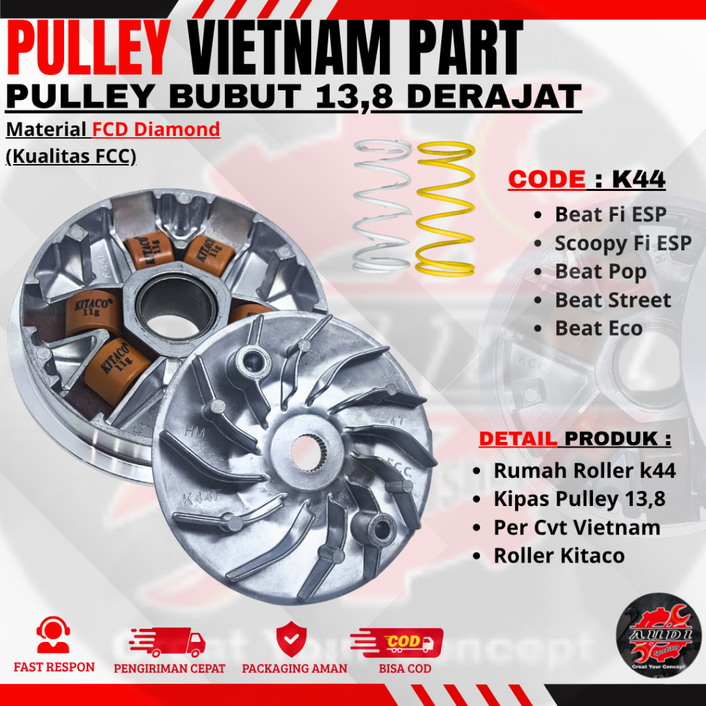 Jual PULLEY BEAT PULLEY GENIO PULLY SCOPY PULLEY VARIO 110 FI PULEY ...
