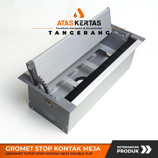 Jual Double Flip Box Stop Kontak Meja Tanam Cover Gromet Tutup Colokan ...