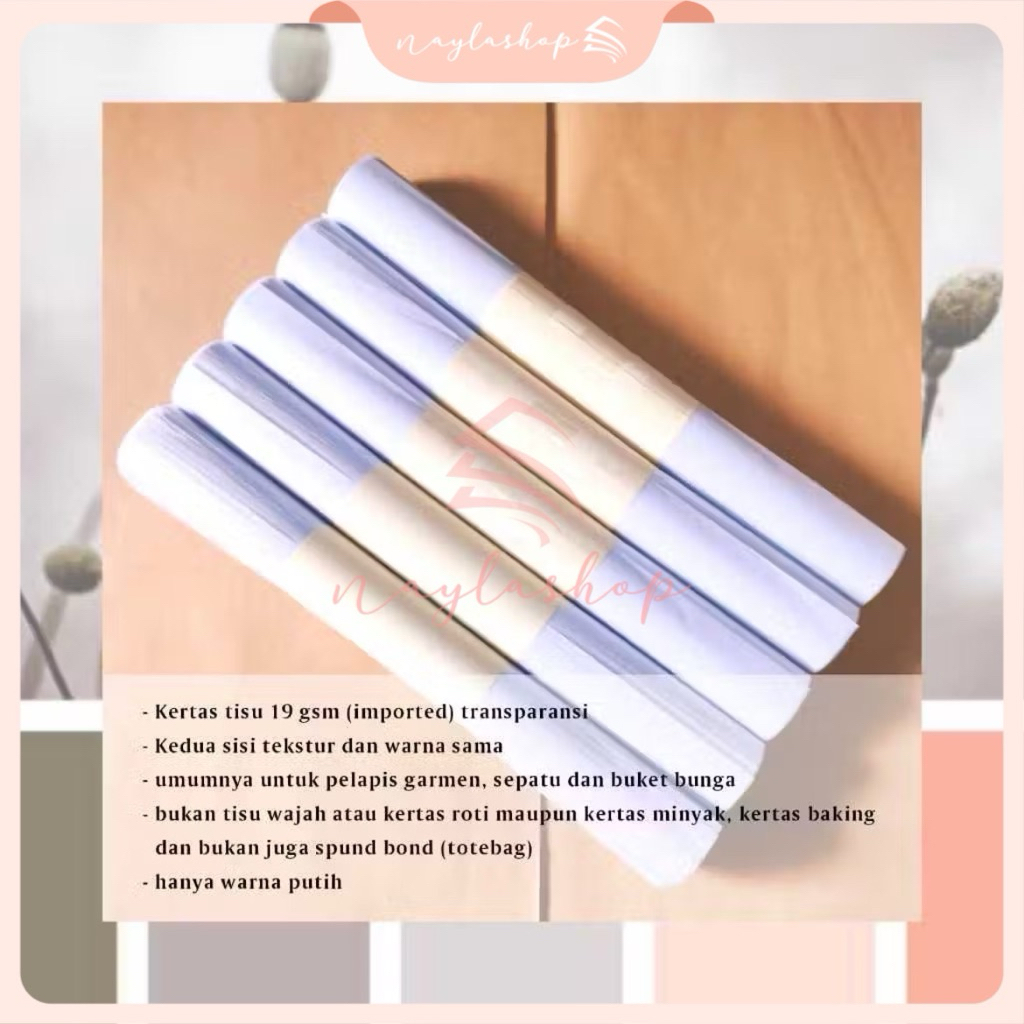 Jual KERTAS BUNGA/KERTAS PACKING COTTON PAPER TISSUE SATU 1 RIM ISI 500 ...
