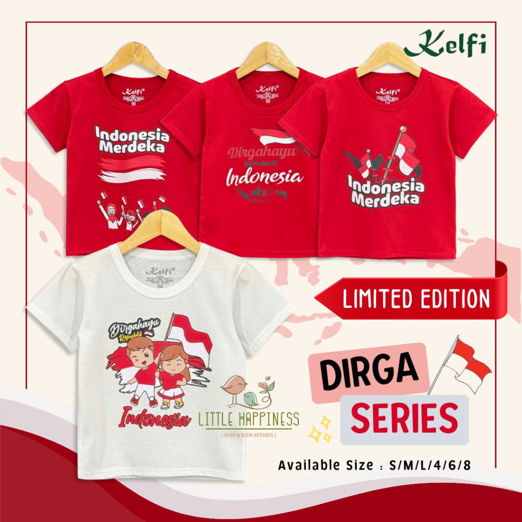 Jual [LIMITED EDITION] KAOS ANAK KEMERDEKAAN KELFI USIA 1-7 TAHUN "DIRGA SERIES" / BAJU ANAK ...
