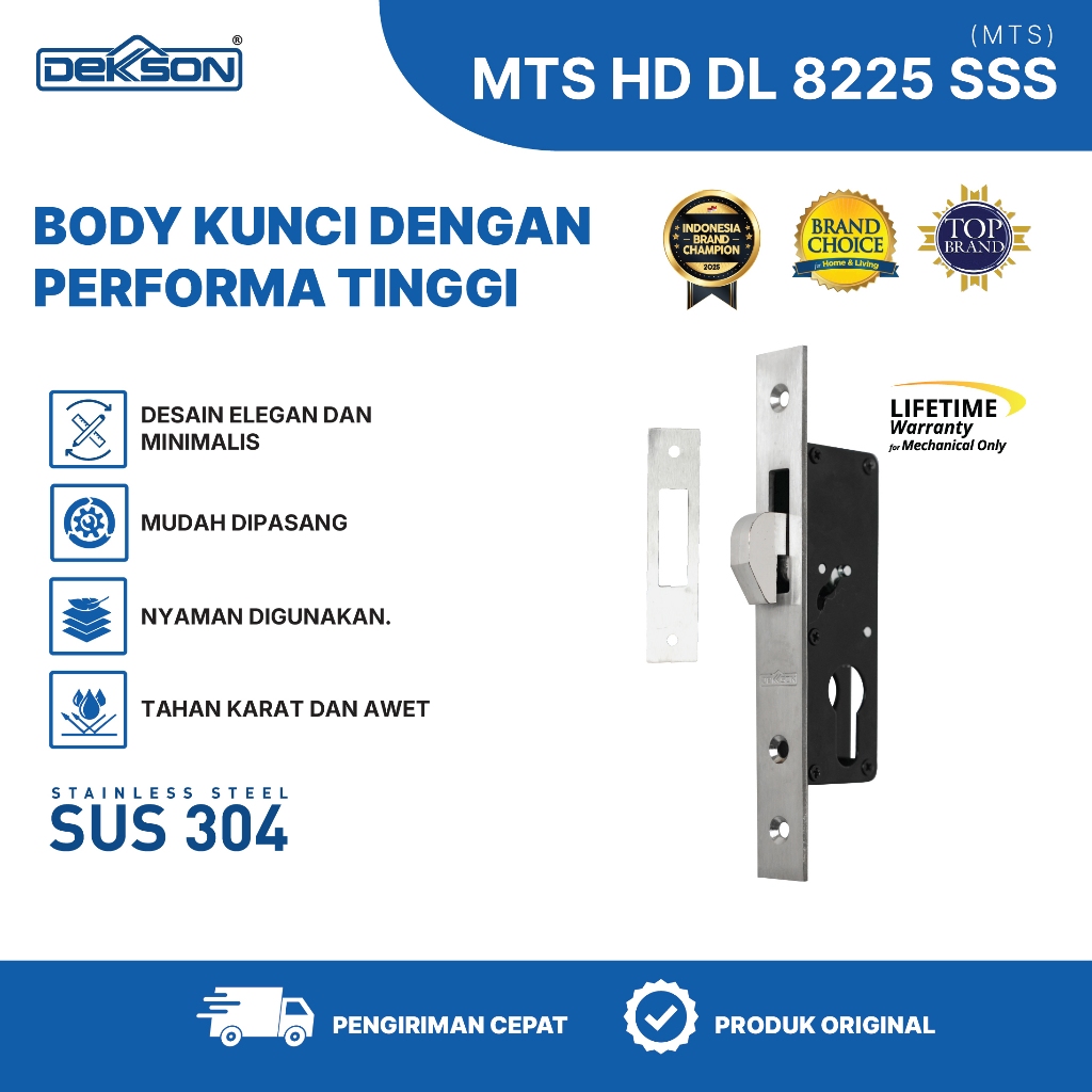 Jual Dekkson Rumah Kunci Geser Stainless Steel SUS 304 Mortise Lock ...