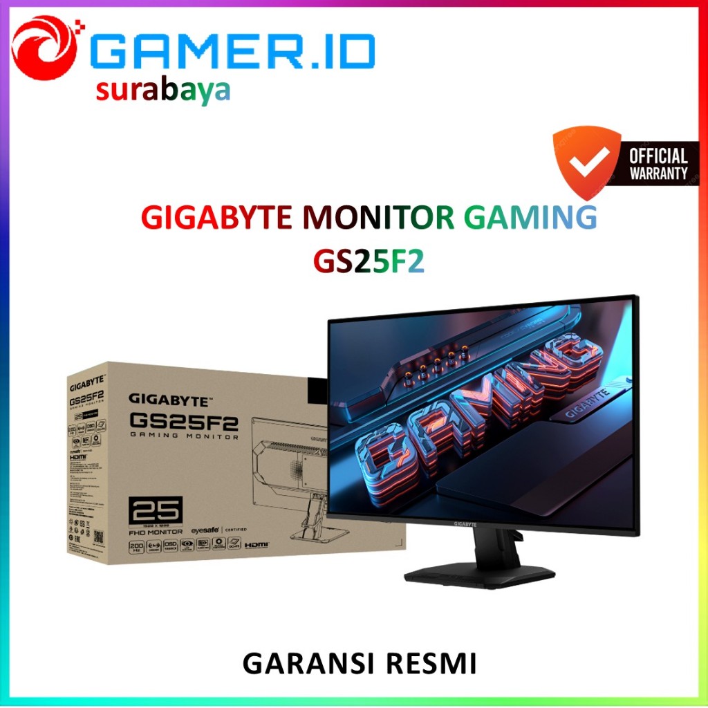Jual GIGABYTE MONITOR GAMING GS25F2 24.5 INCH SS IPS FHD 1080P 1MS ...
