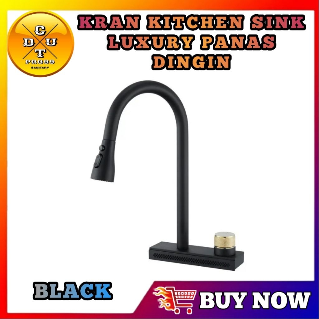 Jual Kran Kitchen Sink Angsa Mixer Luxury Tarik Panas Dingin Black ...