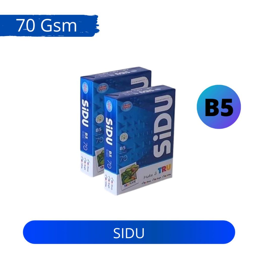 Jual Kertas HVS Sidu Ukuran B5 Tebal 70gsm 1 Rim 500 Lembar [Rim ...