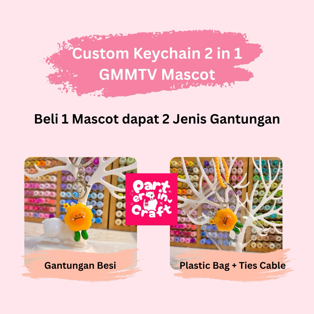 Jual Keychain 2 in 1 GMMTV Mascot Clay, Handmade Custom Gantungan Kunci ...
