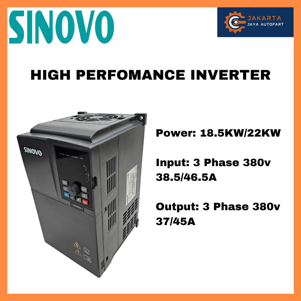 Jual Inverter VFD SINOVO 18.5KW/22KW 3Phase 380v High Perfomance ...