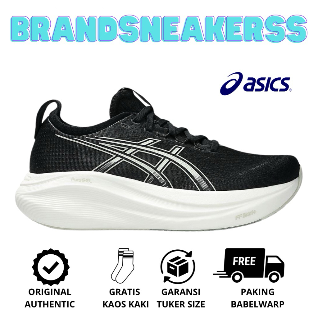 Jual SEPATU LARI ASICS GEL NIMBUS 27 BLACK WHITE ORIGINAL | Shopee Indonesia