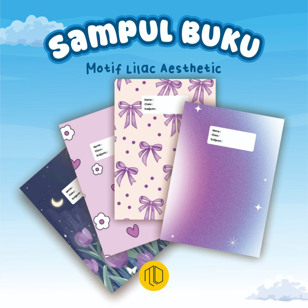 Jual Sampul Buku Tulis Aesthetic Isi 10 Motif Lilac Aesthetic Ungu ...