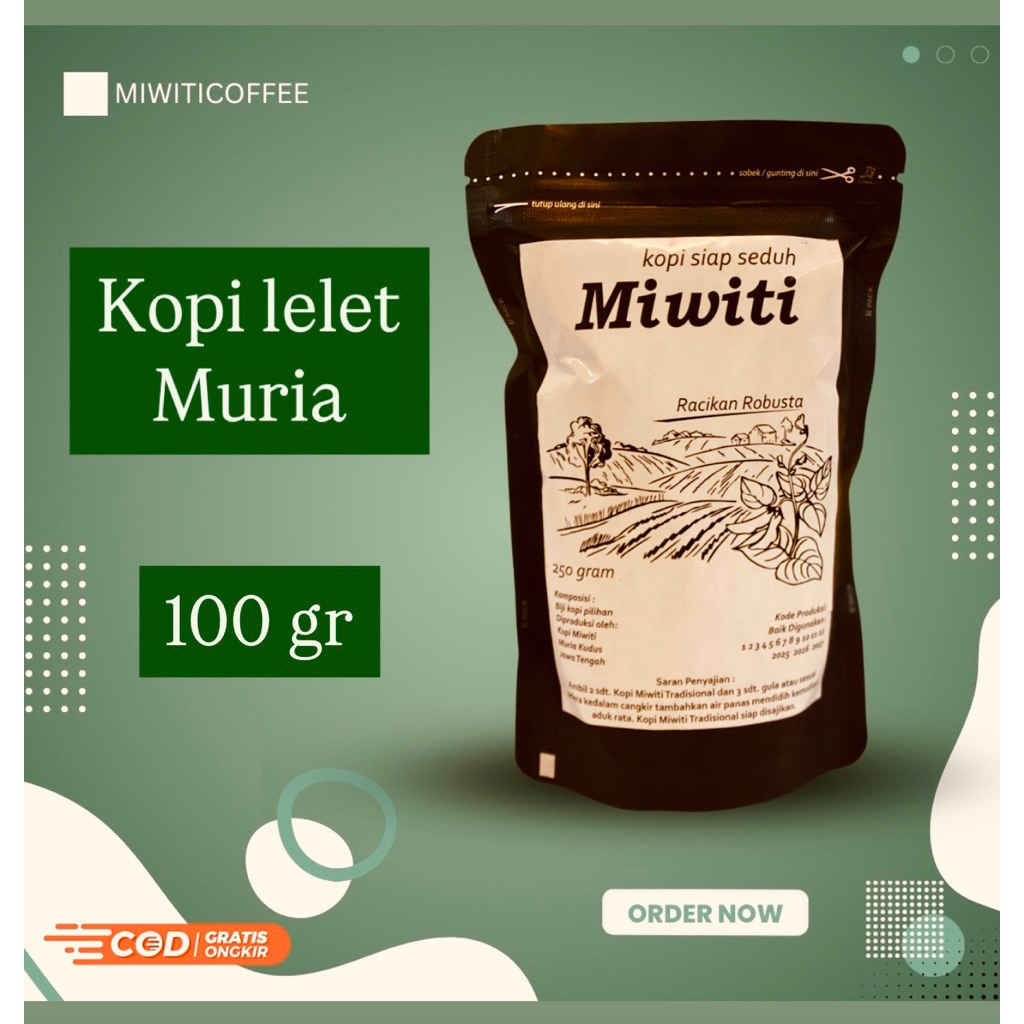 Jual miwiti coffee || kopi muria kopi lelet 100 gr kopi mix kopi halus ...