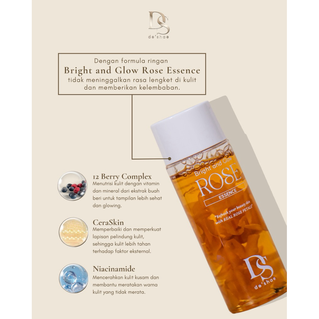 Jual Deshae Rose BRIGHT & GLOW Essence – Toner Pencerah & Melembapkan | Shopee Indonesia