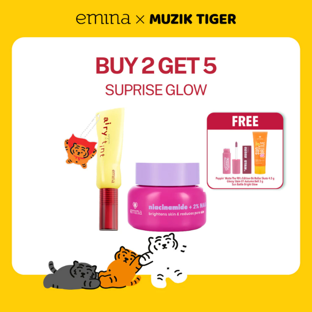 Jual [BUY 2 GET 5] Emina Surprise Glow - Paket Emina Airy Surprise Tint ...