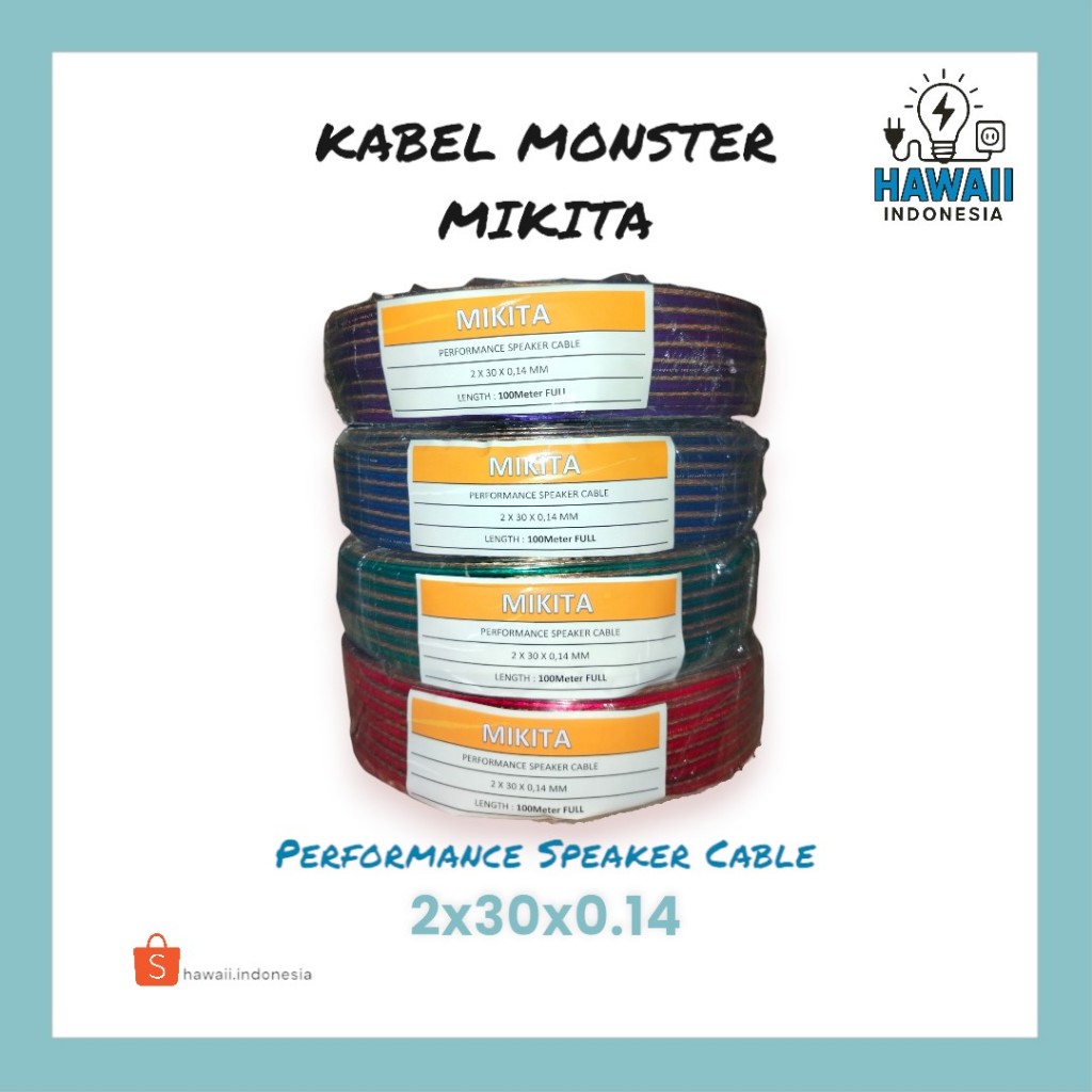 Jual KABEL MONSTER MIKITA / KABEL TRANSPARAN / KABEL SERABUT / KBL LISTRIK 2X30 │1 ROLL (100 ...