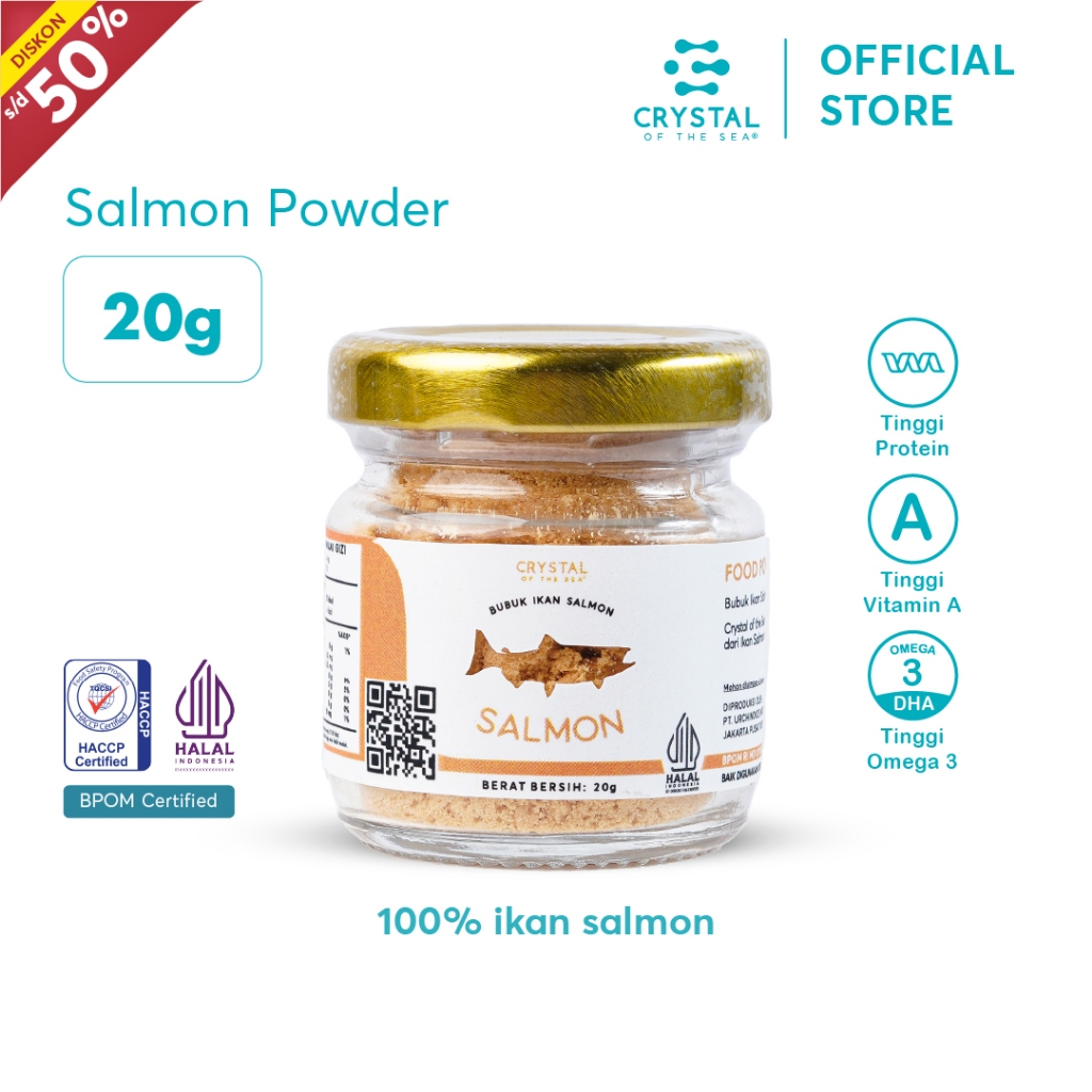 Jual CRYSTAL OF THE SEA Bubuk Ikan Salmon Halal BPOM 20GR Serbuk Tabur ...