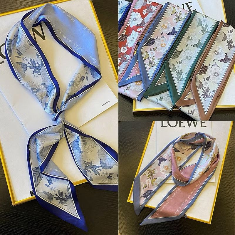 Jual rcsbeauty - soft floral silk scarf syal fashion korea satin ...