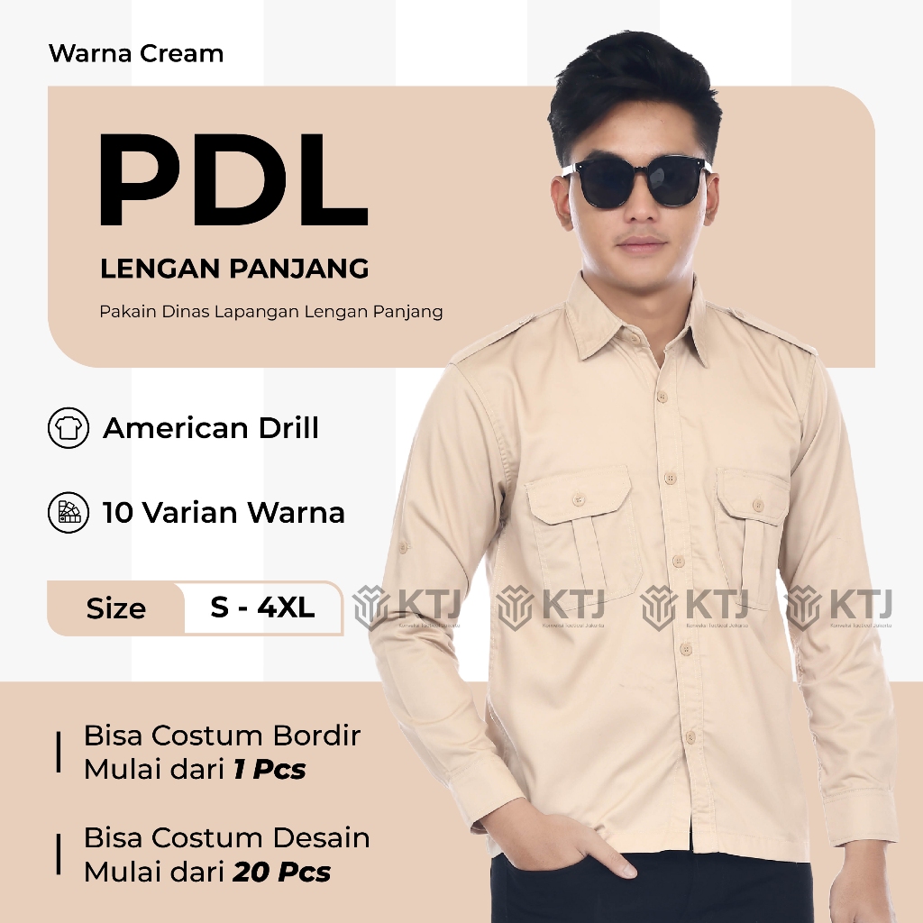 Jual Baju Kemeja PDL PDH Seragam Dinas Pakaian Kerja Lapangan Lengan Panjang Pria Wanita Bisa ...