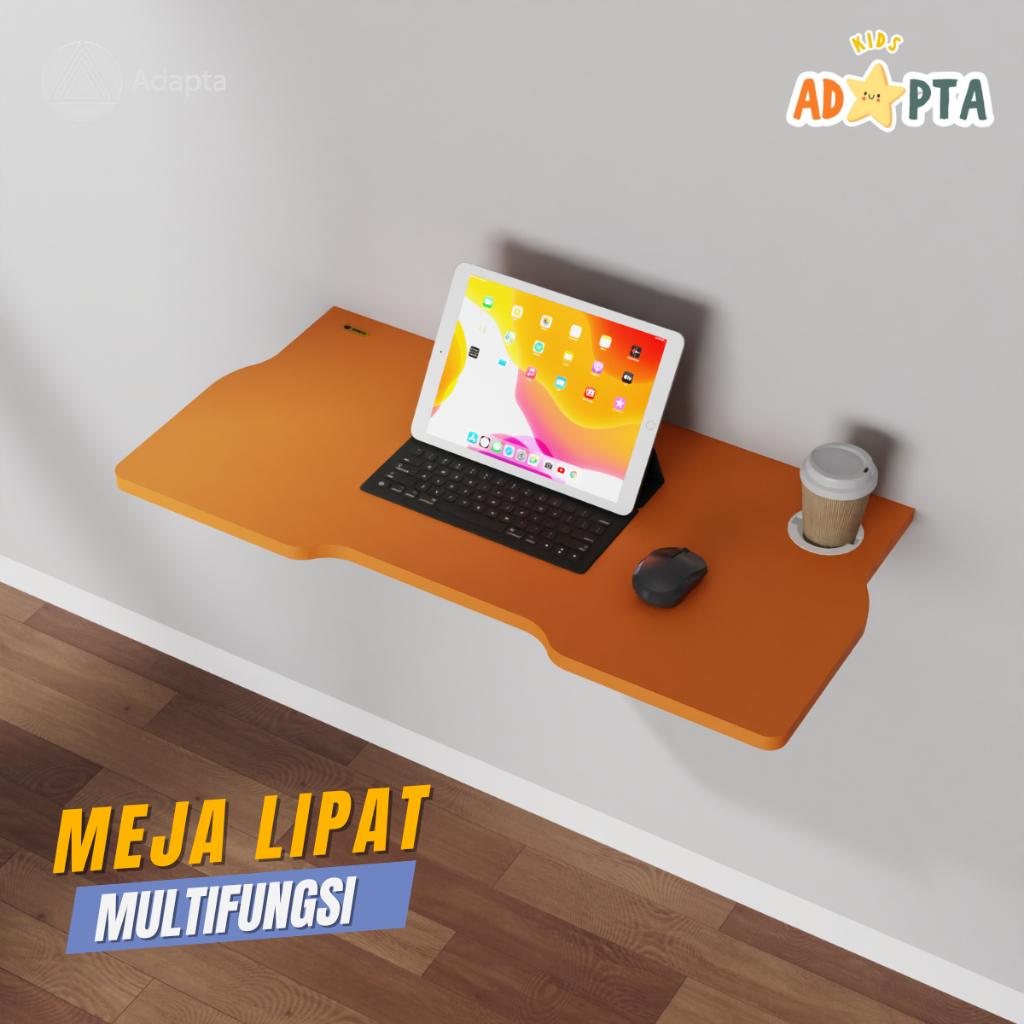 Jual Adapta - Meja Belajar Anak Tempel Dinding Orange Putih Hitam ...