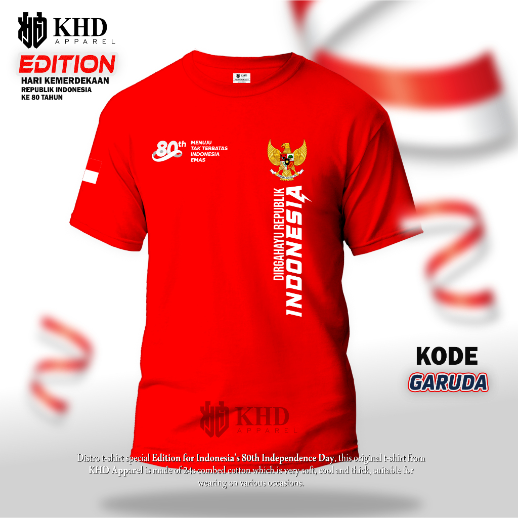 Jual KAOS DISTRO MERAH PUTIH 17 AGUSTUS HARI KEMERDEKAAN INDONESIA TERBARU 2025, KAOS HUT RI ...
